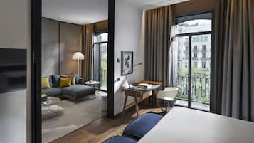 1 quarto, roupas de cama premium, edredons de pluma, frigobar