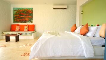 Roupas de cama premium, camas Select Comfort, frigobar