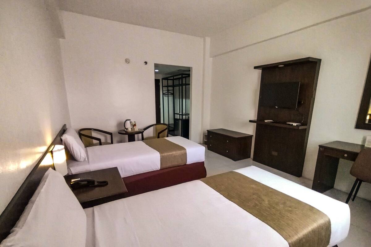 Quarto Duplo Deluxe | Minibar, secretária, camas desdobráveis, Wi-fi grátis