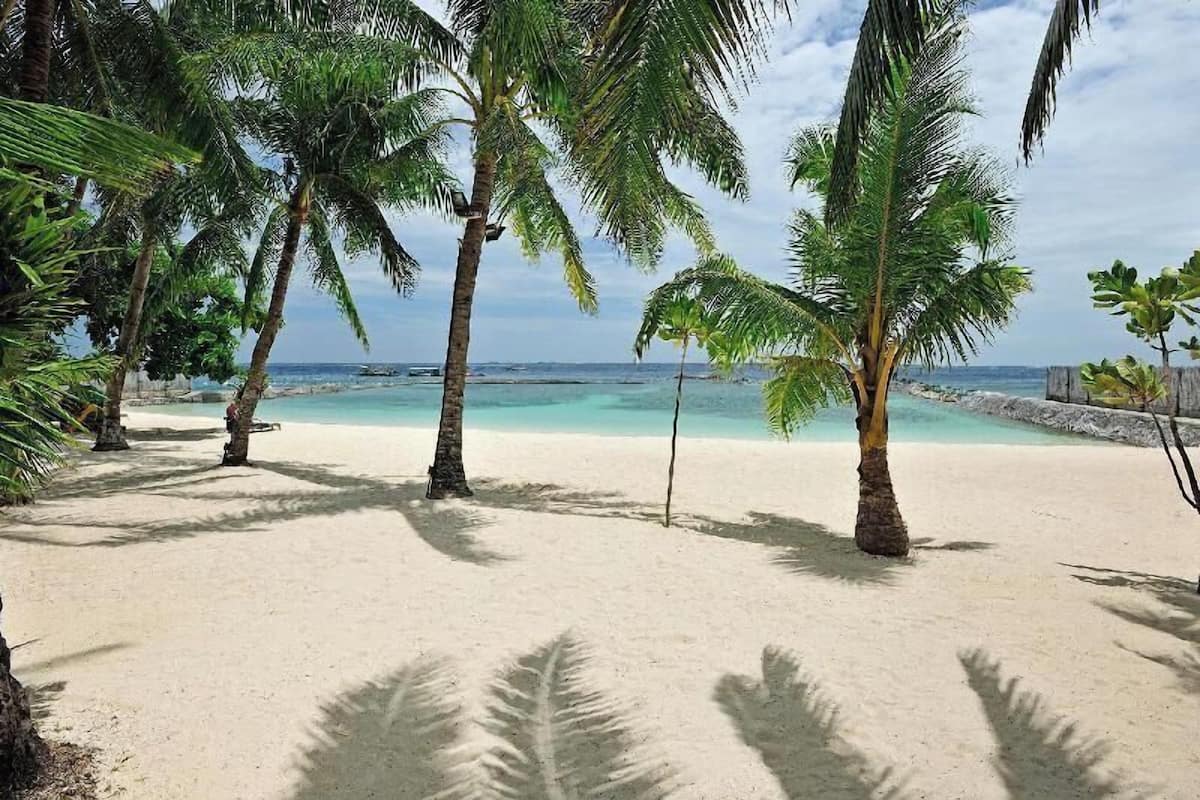 Praia | Praia particular, areia branca, espreguiçadeiras, toalhas de praia