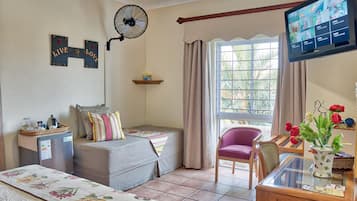 Quarto (Double or Twin Room with Extra Bed) | Sala | TV de ecrã plano