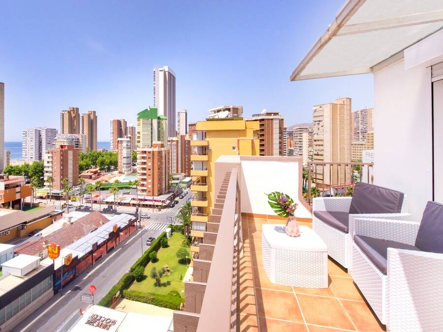 Cobertura panorâmica, 1 quarto, vista para o mar, no andar executivo | Vista para praia/oceano