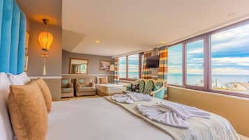 Penthouse Panorâmica, 2 quartos, vista para o mar | Vista do quarto