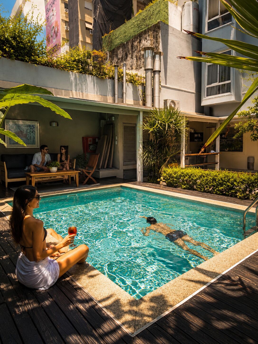 2 piscinas exteriores, espreguiçadeiras 
