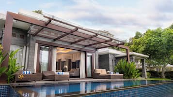Vila superluxo, 2 quartos, piscina particular | Roupas de cama premium, frigobar, cofres nos quartos