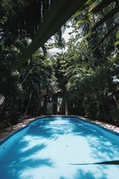 Piscina externa, guarda-sóis