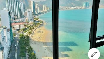 Apartamento Panorâmico, 2 quartos | 2 quartos, roupa de alta qualidade, camas de colchão pillowtop