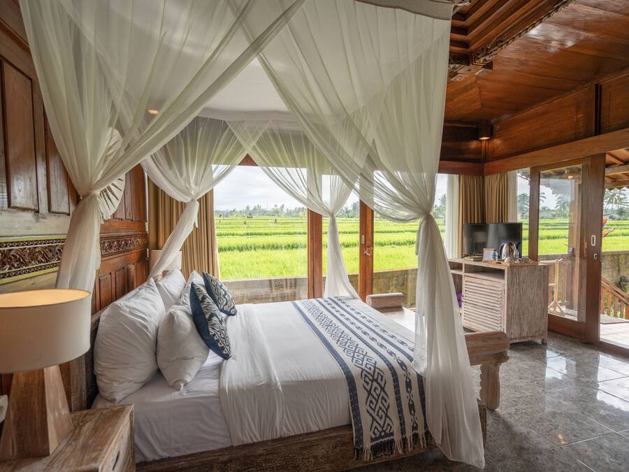 Quarto Familiar, 2 quartos, vista para o jardim | Minibar, cofre no quarto, com decoração personalizada