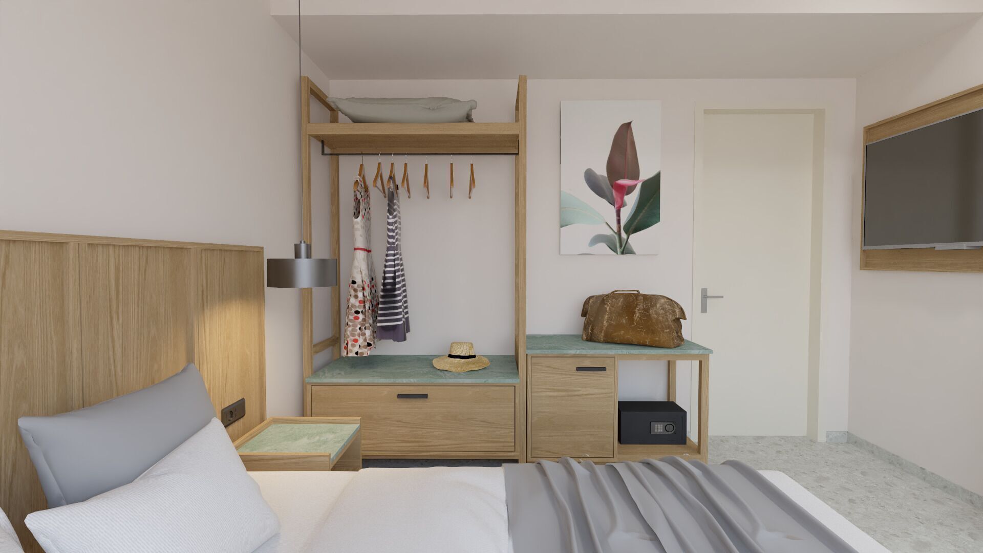 Cofre no quarto, cortinas/cortinados opacos, quartos insonorizados 