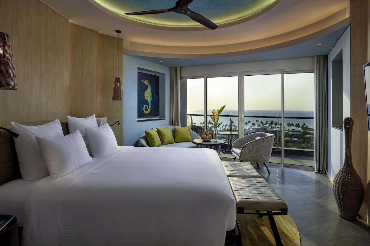 Quarto luxo, 1 cama King, vista para o oceano (Premium) | Roupas de cama antialérgicas, frigobar, cofres nos quartos