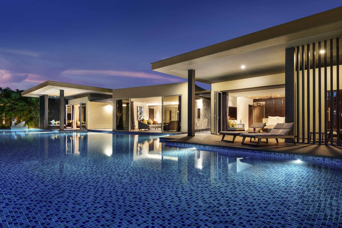 Villa Executiva, 2 quartos, piscina privativa, vista para o oceano (Privilege) | 1 quarto, roupa hipoalergénica, minibar, cofre no quarto