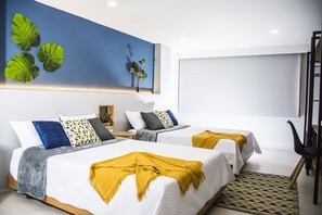 Suite-Estúdio, 2 camas de casal | Roupa de alta qualidade, camas de colchão pillowtop, cofre no quarto 