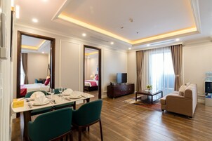 Minibar, secretária, quartos insonorizados, ferro/tábua de engomar 