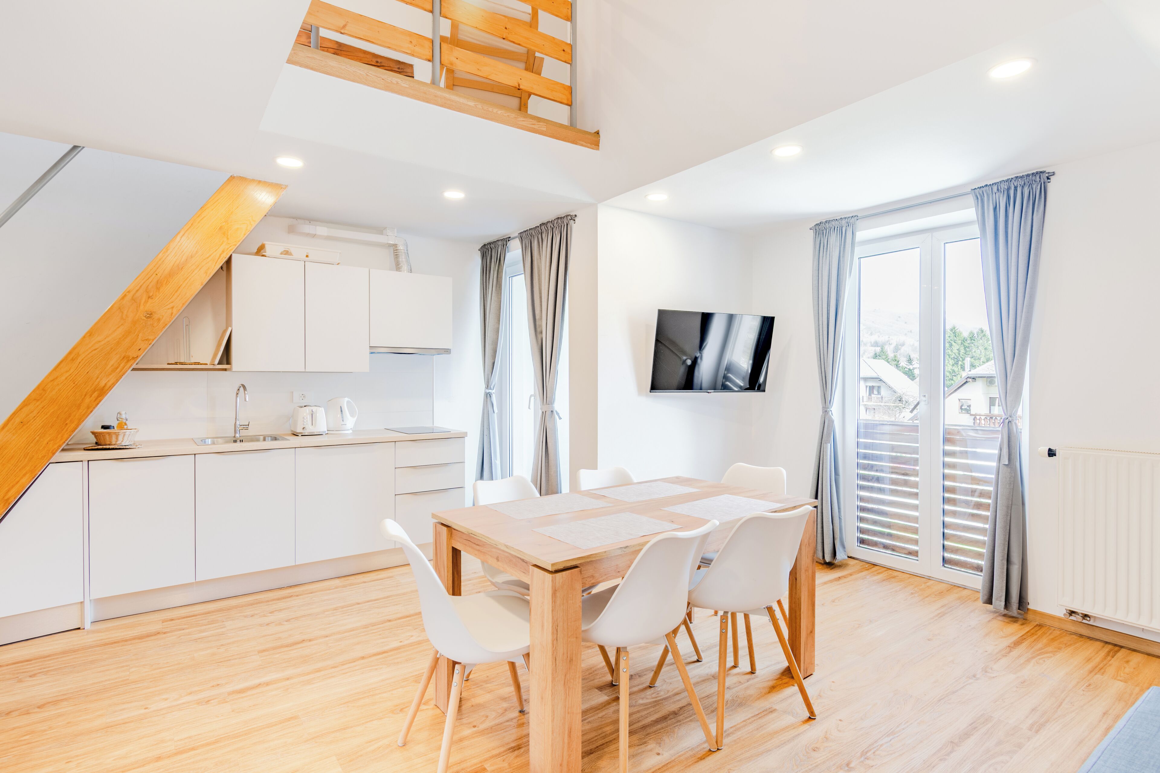 Apartamento, 2 quartos, varanda, vista para a montanha (A3) | Cozinha privada | Um frigorífico, uma máquina de lavar louça, uma chaleira elétrica 