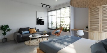 Quarto Deluxe (C) | Lençóis de algodão egípcio, roupa de alta qualidade 