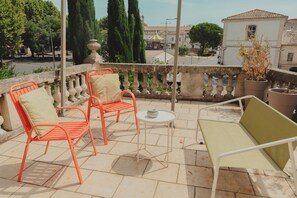 Suite, terraço | Roupa de alta qualidade, cofre no quarto, quartos insonorizados 