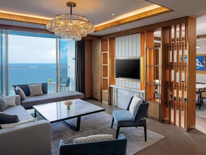 Suite Presidencial, 1 cama king-size | 1 quarto, roupa de alta qualidade, edredões de penas, minibar