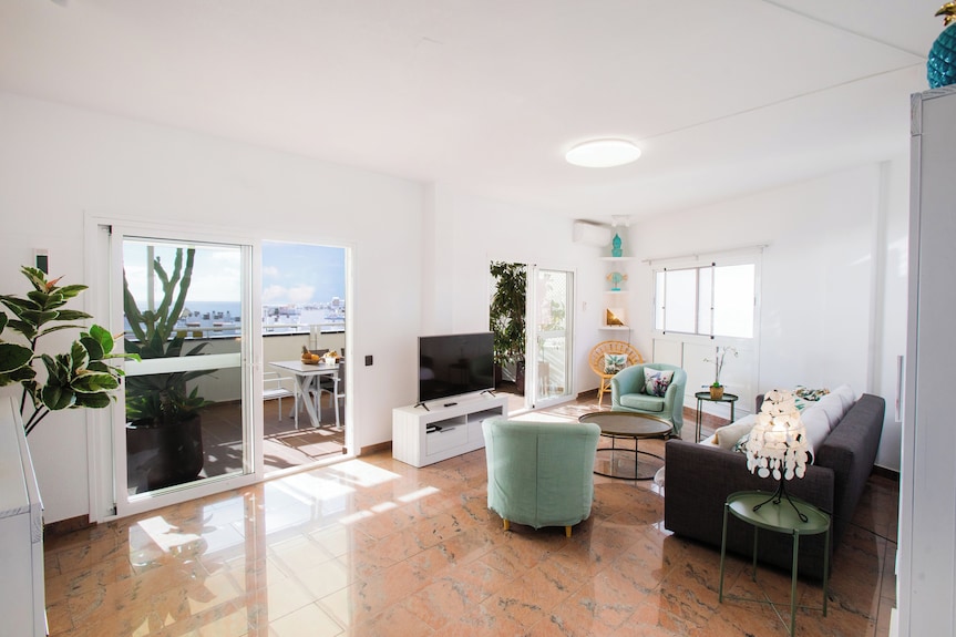 Penthouse 120m2, à 200m De La Plage, Vue Panoramique Mer Et Village - Morro Jable