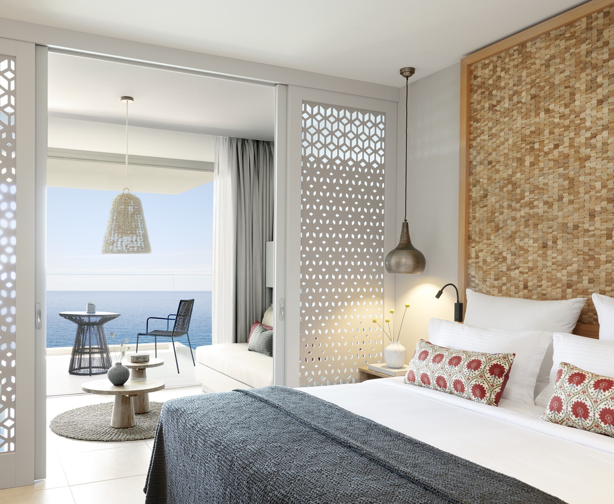 Quarto família, vista para o mar | Roupas de cama premium, frigobar, cofres nos quartos