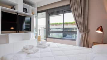 Apartamento (0 Bedroom) | Ferros/tábuas de passar roupa, Wi-Fi, roupa de cama