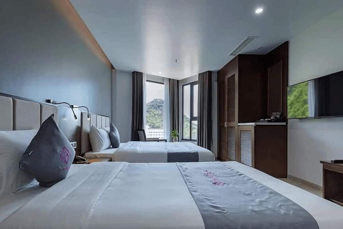 Quarto Triplo Deluxe | Roupa de alta qualidade, edredões de penas