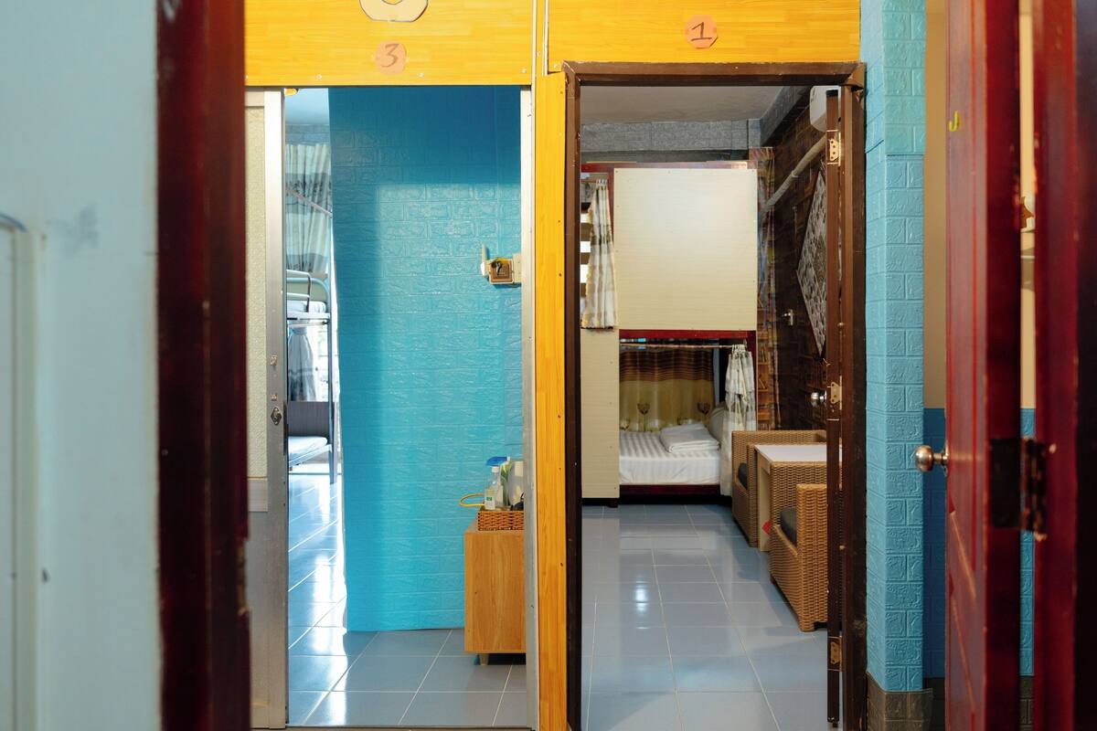 Quarto Duplo ou Twin Familiar | 1 quarto, camas de colchão Select Comfort, cortinas/cortinados opacos