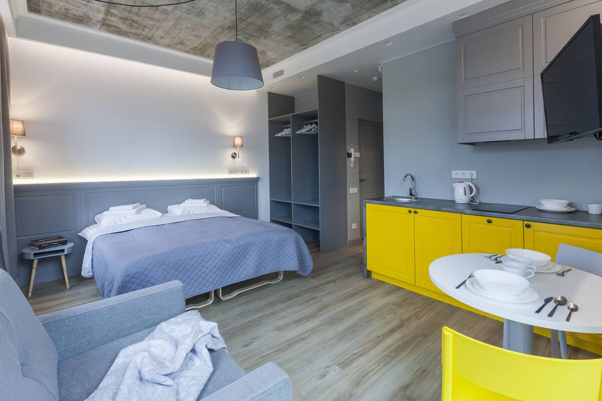 Apartamento Deluxe (5C) | 1 quarto, ferro/tábua de engomar, Wi-fi grátis, roupa de cama fornecida