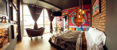 Suite, 1 cama king-size, varanda | 1 quarto, cofre no quarto, ferro/tábua de engomar, Wi-fi grátis