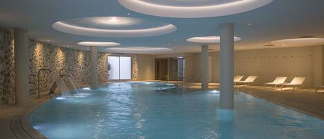 Salas para tratamentos a dois, sauna seca, banheira de hidromassagem