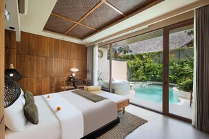 Vila grand, 1 quarto, piscina particular (with Lagoon Access) | 1 quarto, frigobar, cofres nos quartos, cortinas blackout