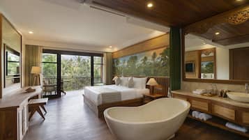 Suíte júnior (Adiwana Forest View) | 1 quarto, roupas de cama premium, camas com colchões pillow-top