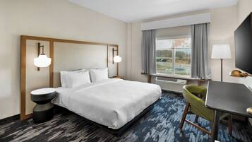 Quarto, 1 cama king-size | Secretária, secretária adequada para computadores portáteis