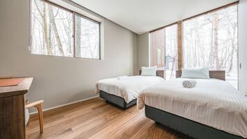 Chalé de Luxo, 3 quartos, banheira de hidromassagem grande, vista para a montanha | 3 quartos, com mobília individualizada, secretária