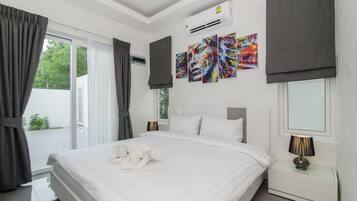 Villa Superior, 3 quartos, não fumadores, cozinha | 3 quartos, cortinas/cortinados opacos, ferro/tábua de engomar