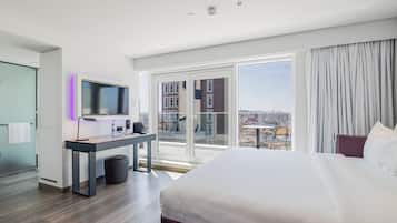 Suite, varanda | 1 quarto, lençóis de algodão egípcio, roupa de alta qualidade