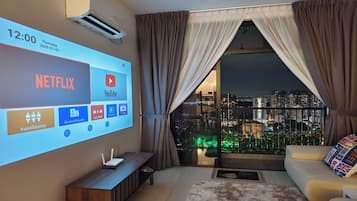 Apartamento Familiar | 1 quarto, cortinas/cortinados opacos, ferro/tábua de engomar