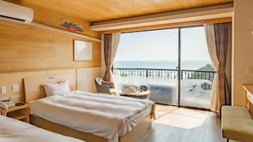 Quarto duplo luxo, para não fumantes, vista para o mar | 1 quarto, escrivaninha, espaço de trabalho para notebook