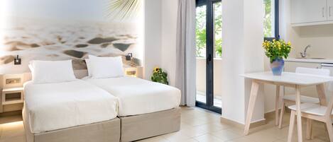 Estúdio superior, sacada | Roupas de cama premium