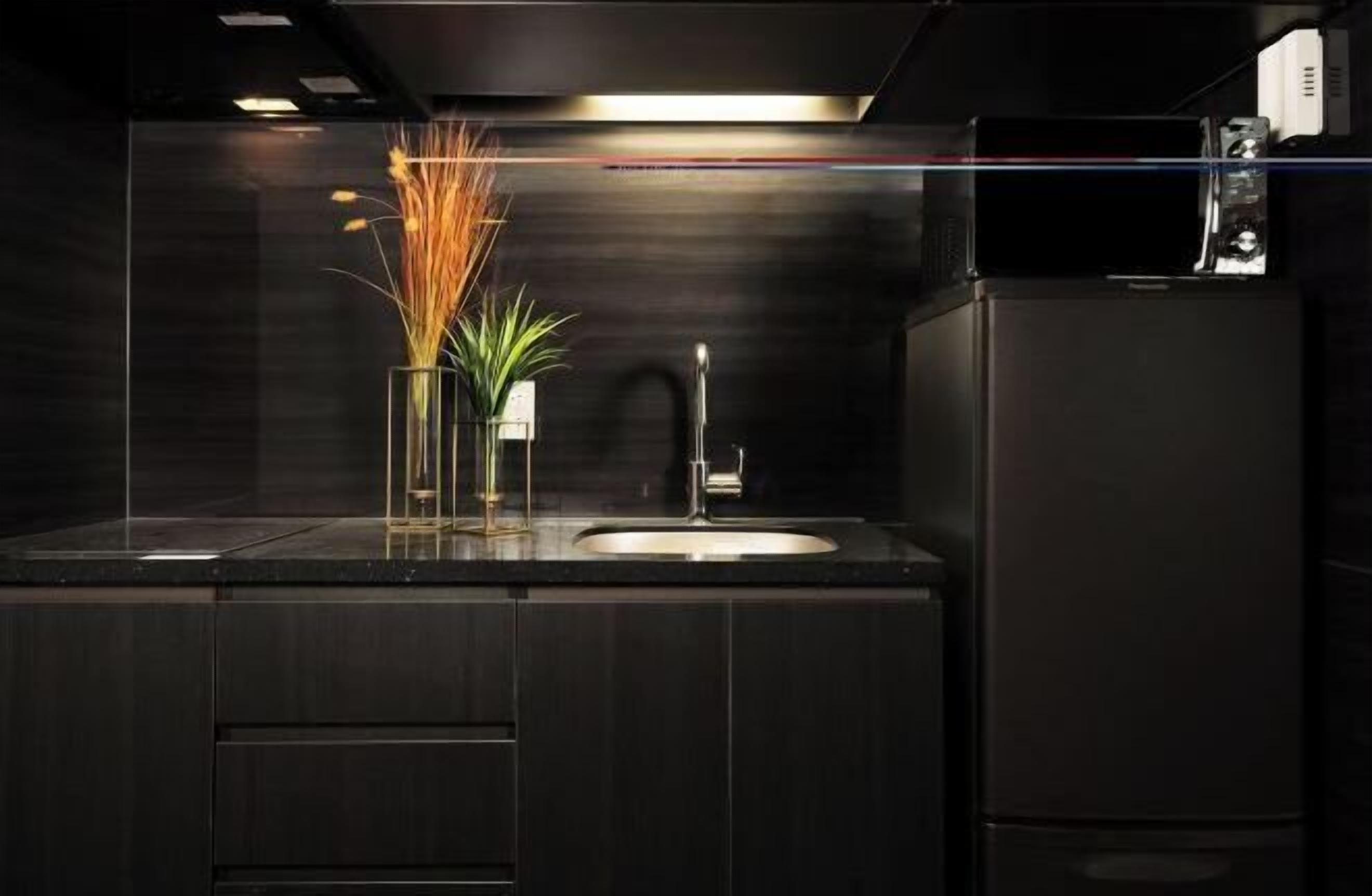 Cozinha privada | Um frigorífico/congelador grande, um micro-ondas, uma placa de cozinha 