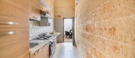 Apartamento Standard, 1 quarto | Cozinha privada | Um frigorífico/congelador grande, um forno, uma placa de cozinha