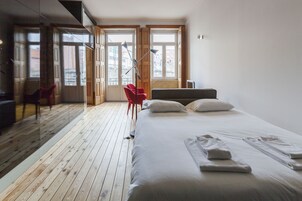 Estúdio Design, Vista para a cidade | Quartos insonorizados, ferro/tábua de engomar, Wi-fi grátis 