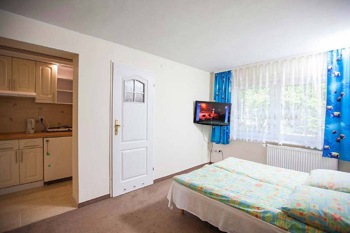 Apartamento básico | Área de estar | TV de tela plana