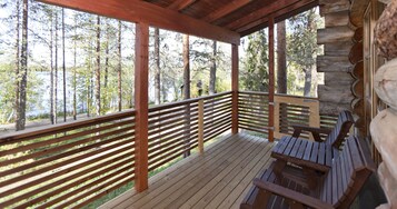 Apartamento, 1 quarto, sauna, vista parcial para o lago (40.5 m2) | Terraço/pátio interior