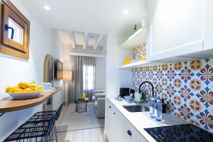 Estúdio | Cozinha privada | Um frigorífico/congelador grande, um micro-ondas, uma placa de cozinha