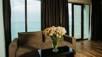 Suite (with Sea and Pool View) | 1 quarto, roupa de alta qualidade, camas de colchão Select Comfort