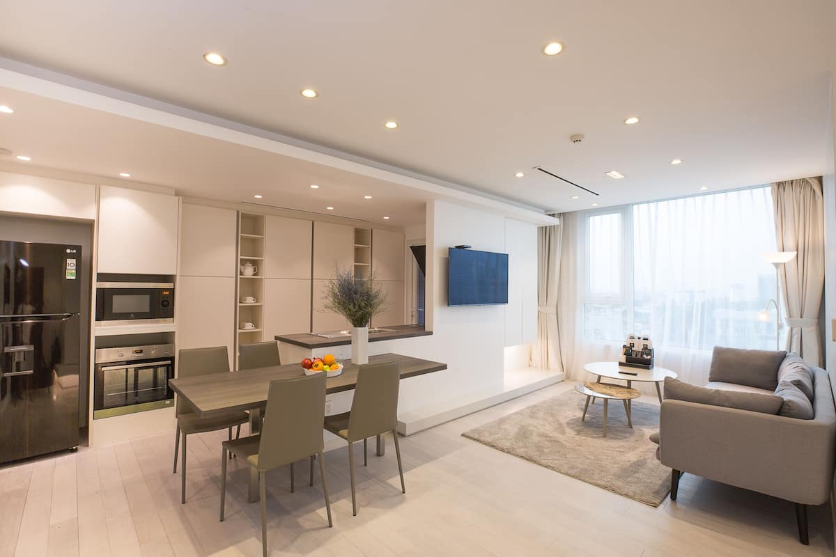 Apartamento | Área de estar | Smart TV 49 polegadas com canais digitais, TV