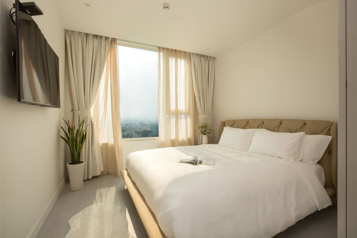Apartamento urbano, 2 quartos | 2 quartos, roupas de cama de algodão egípcio, roupas de cama premium