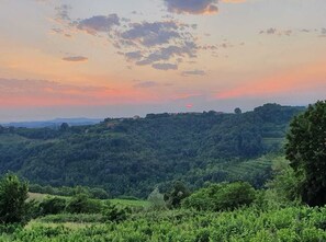 Vista para o campo desde o alojamento