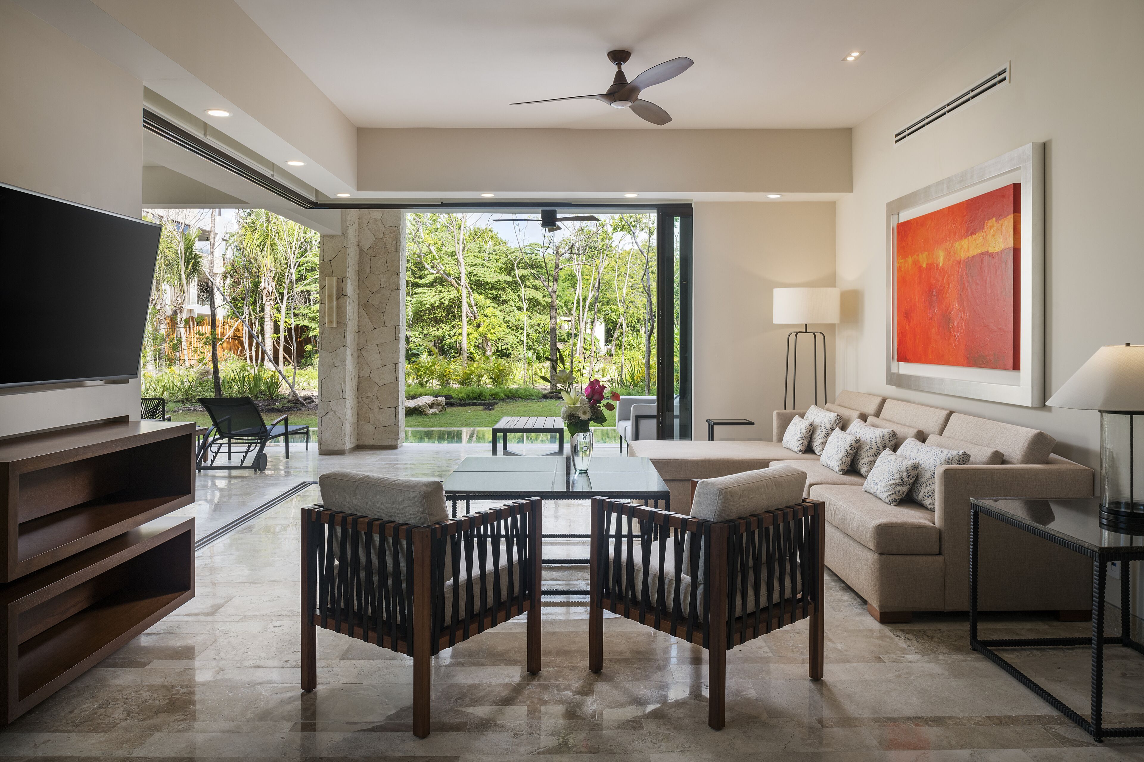 Villa, 3 quartos (Garden) | Sala de estar | TV de ecrã plano 