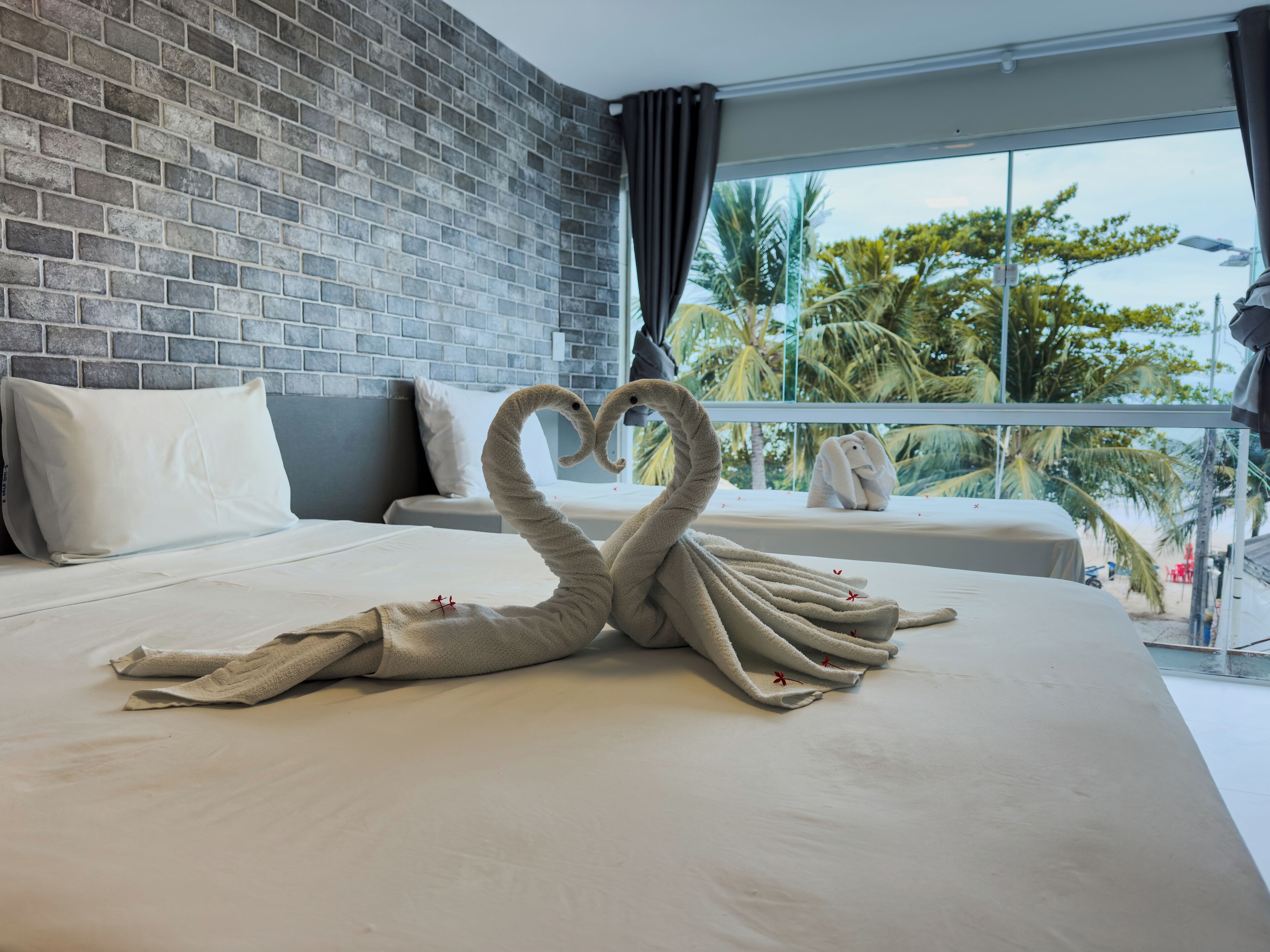 Quarto Duplo, vista para o mar | Cortinas/cortinados opacos, Wi-fi grátis, roupa de cama fornecida 